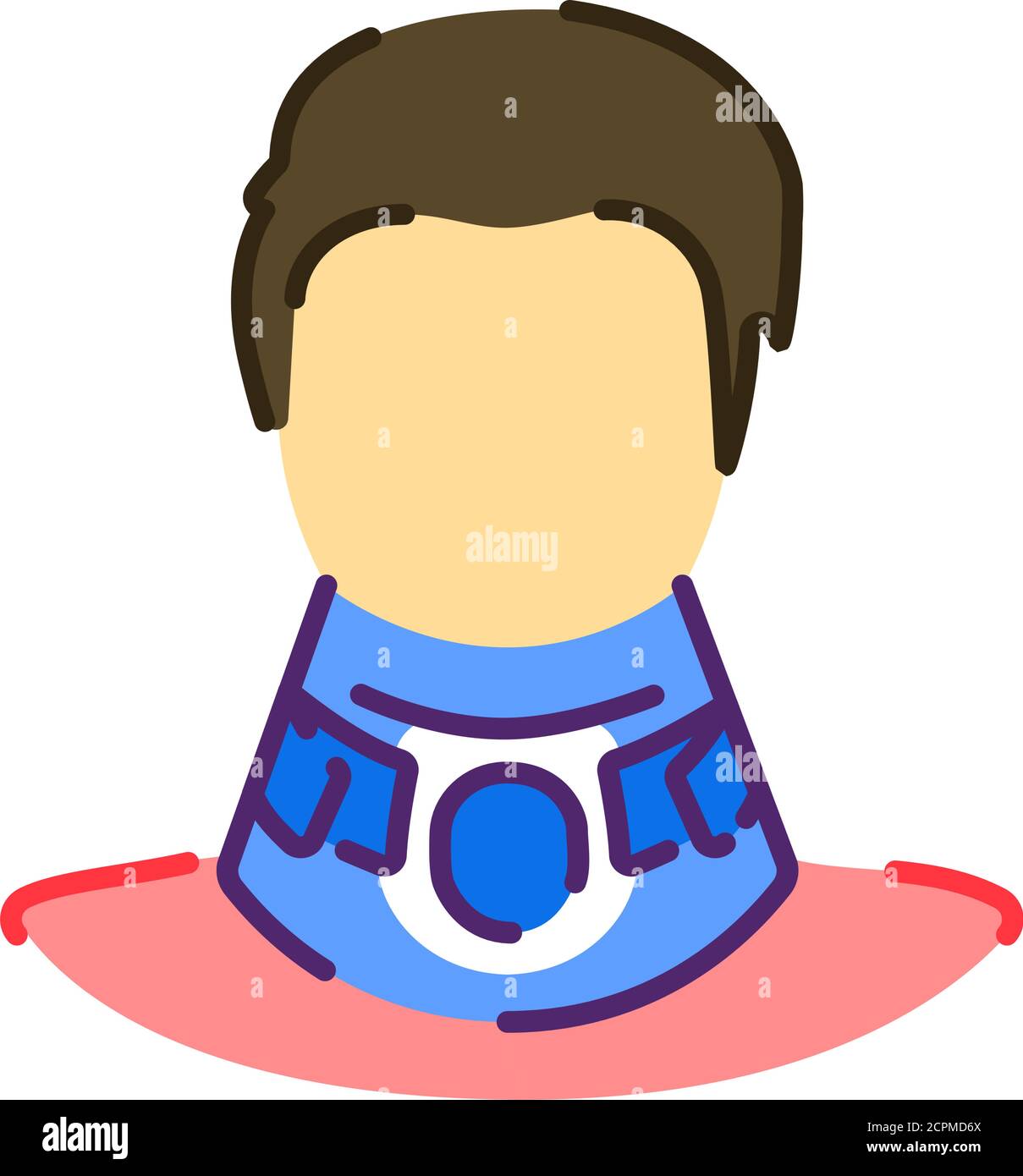 Orthopedic cervical neck collar flat color icon.Traumatic head and neck ...