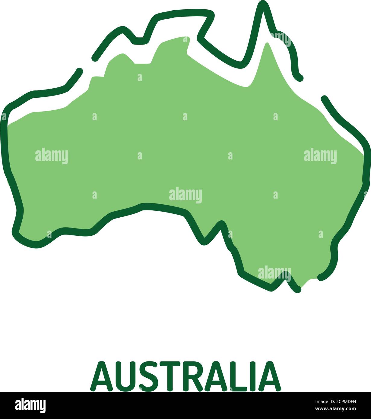 Australia map color line icon. Border of the country. Pictogram for web ...