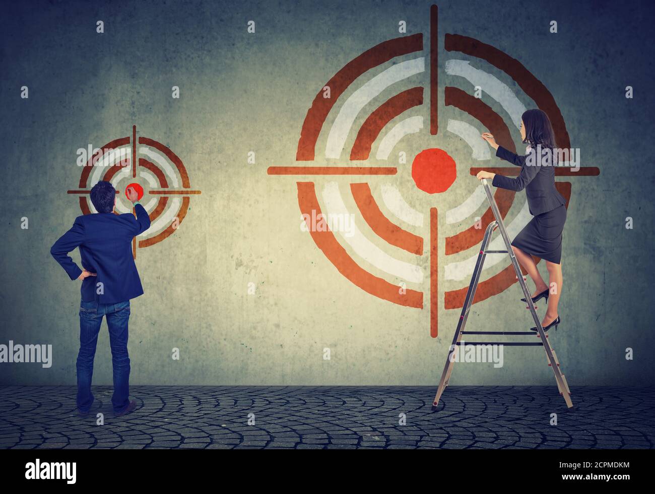 Hitting different business target or goal Stock Photo - Alamy