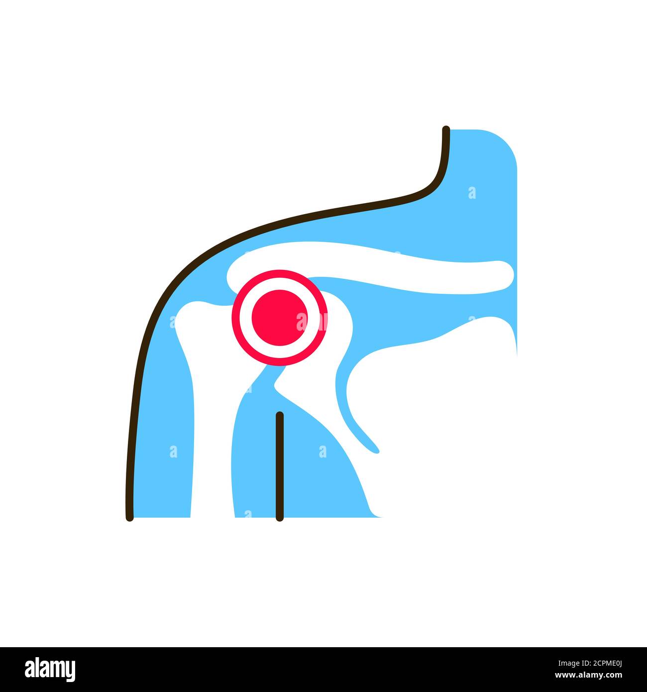 Shoulder arthritis line color icon. Inflammation joint. Sign for web ...
