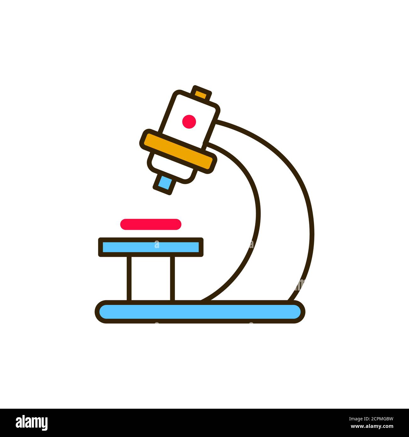 Microscope color line icon. Medical and scientific concept. Laboratory ...