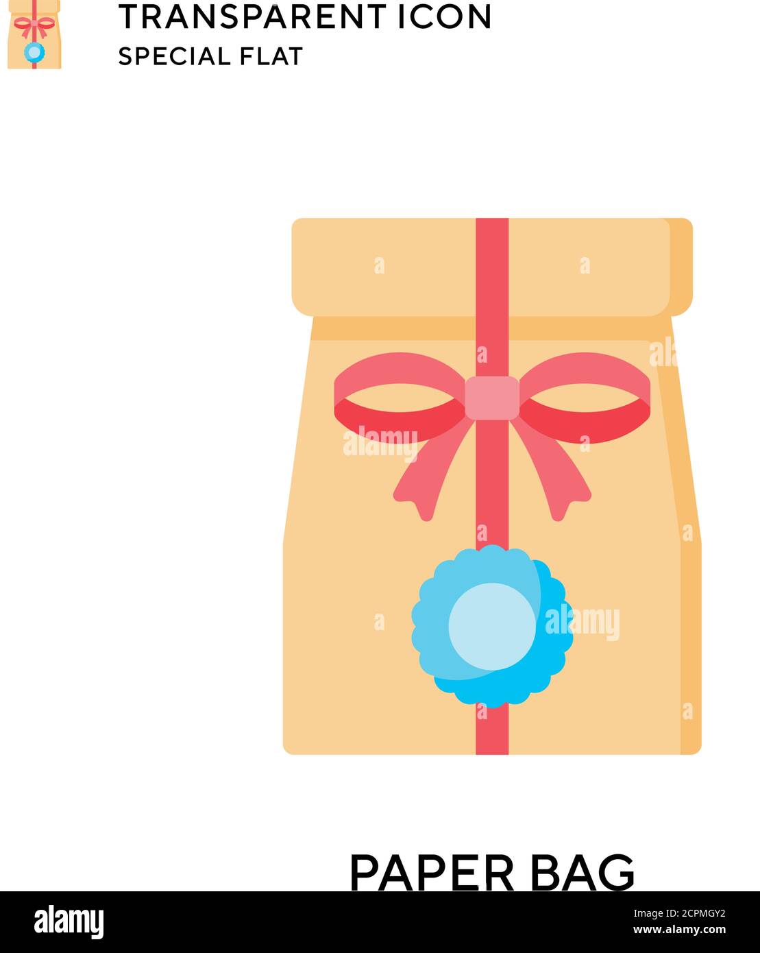 Paper bag vector icon. Flat style illustration. EPS 10 vector Stock ...