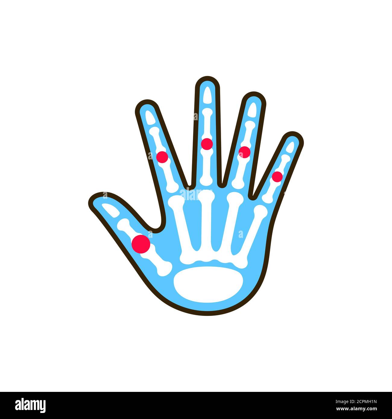 Palm arthritis line color icon. Inflammation joint. Sign for web page ...