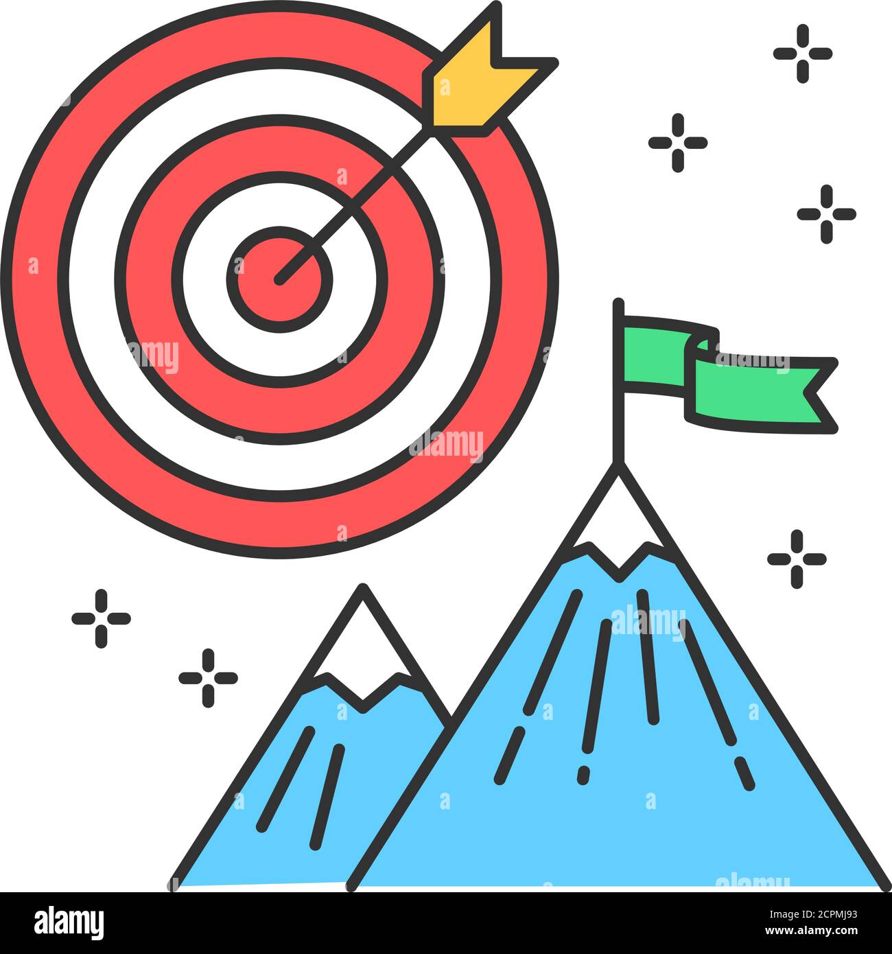 Financial goal color line icon. Investment planning. Pictogram for web ...