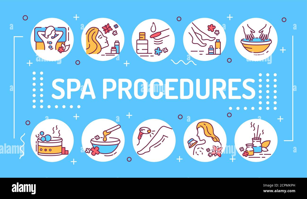SPA word lettering typography. Beauty treatment service. Infographics ...