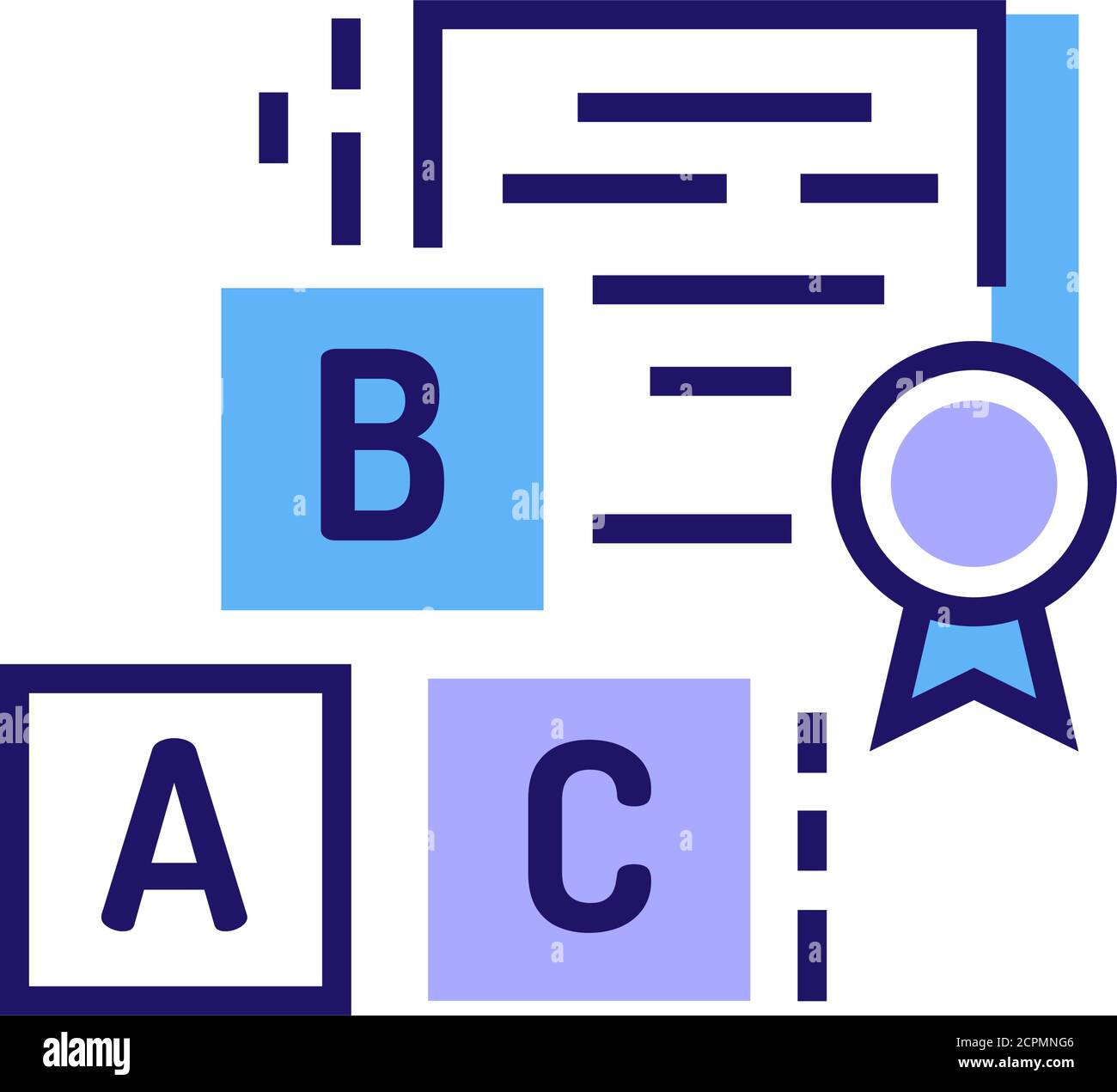 Teaching children color line icon. School or kindergarten program, kids ...