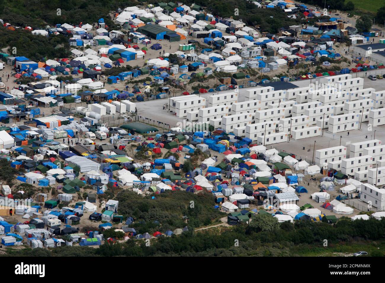 Calais camp aerial hi-res stock photography and images - Alamy