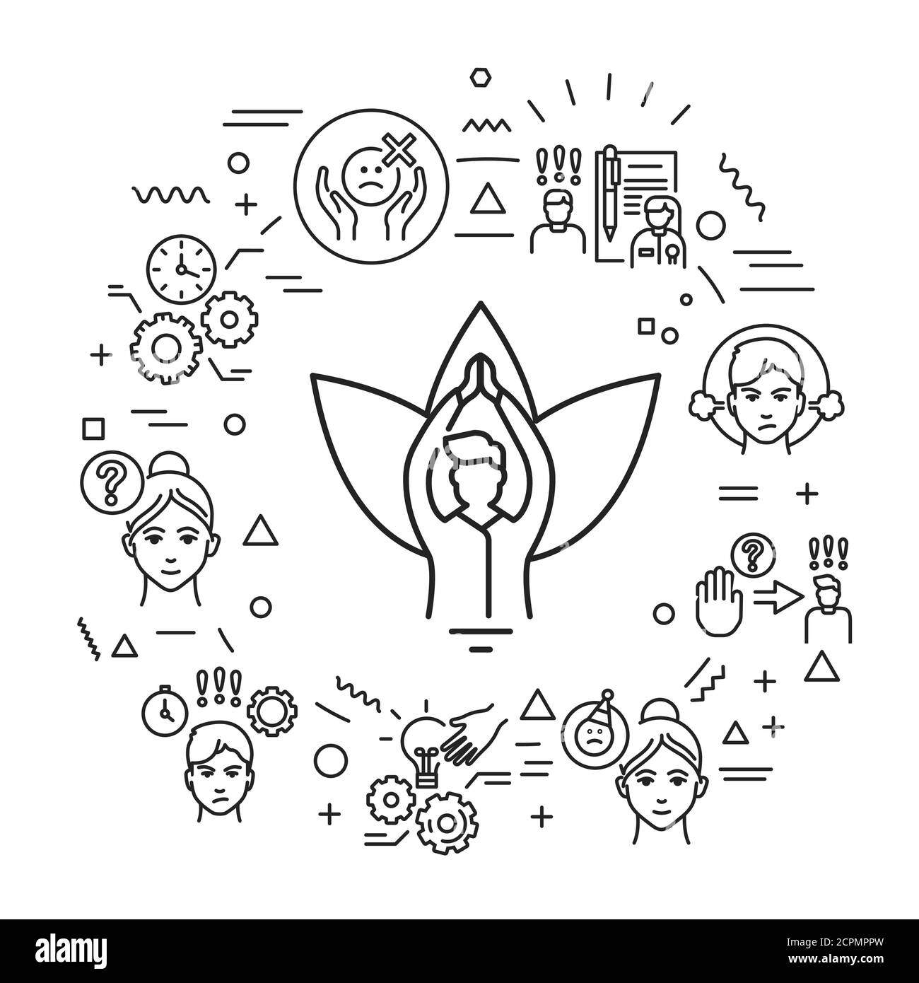 Self control web banner. Very Infographics with linear icons on white ...