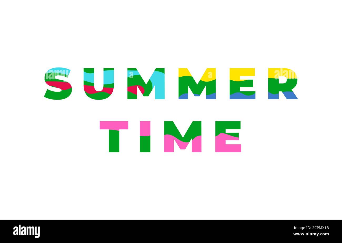 Summer time . Colorful vector geometric type banner isolated on white ...