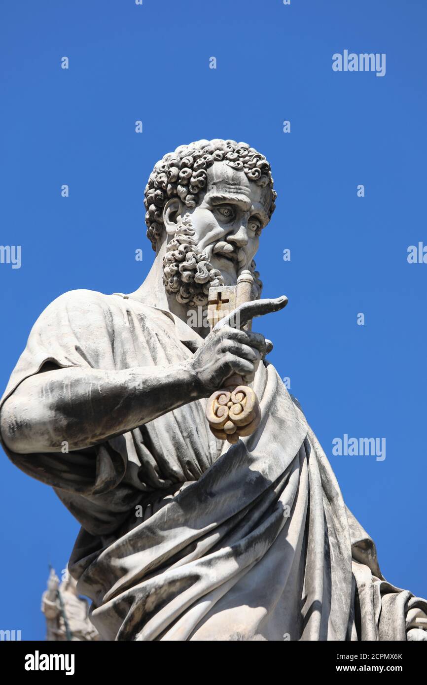 Statue of Saint Peter in Vatican City and the famous Key of Heaven ...