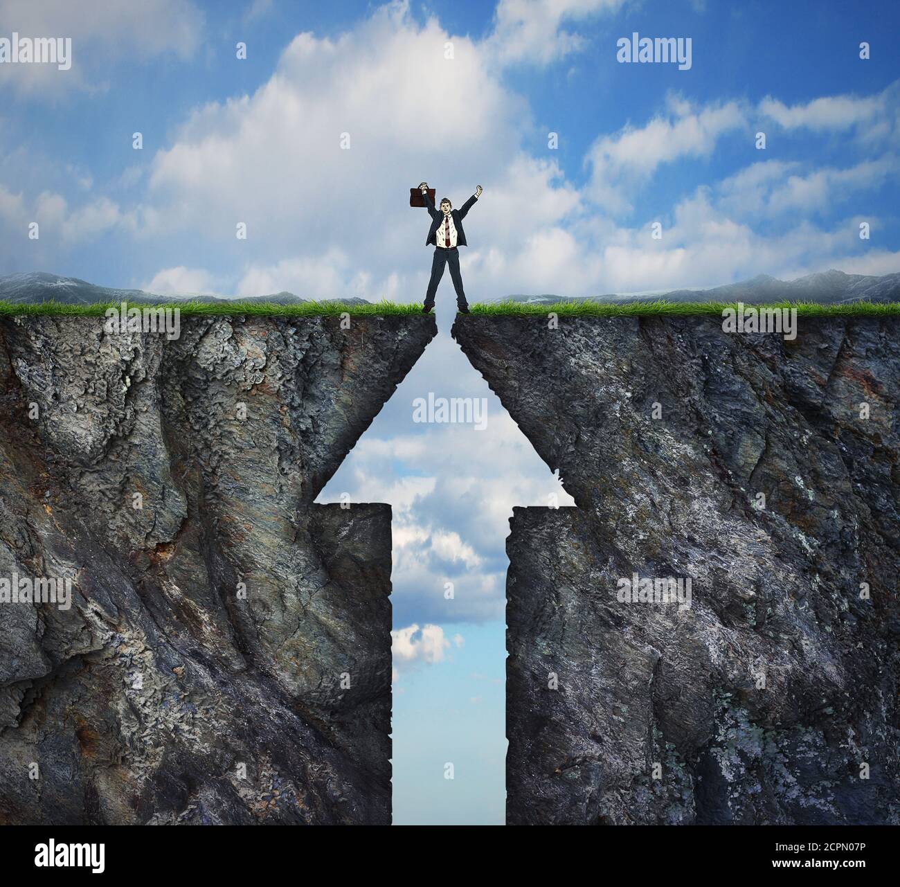 Businessman standing on rock hi-res stock photography and images - Alamy