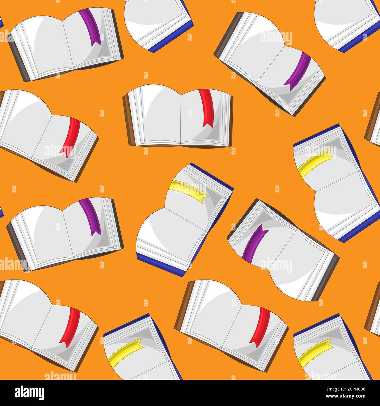 Seamless vector pattern with books and bookmarks Stock Vector Image ...