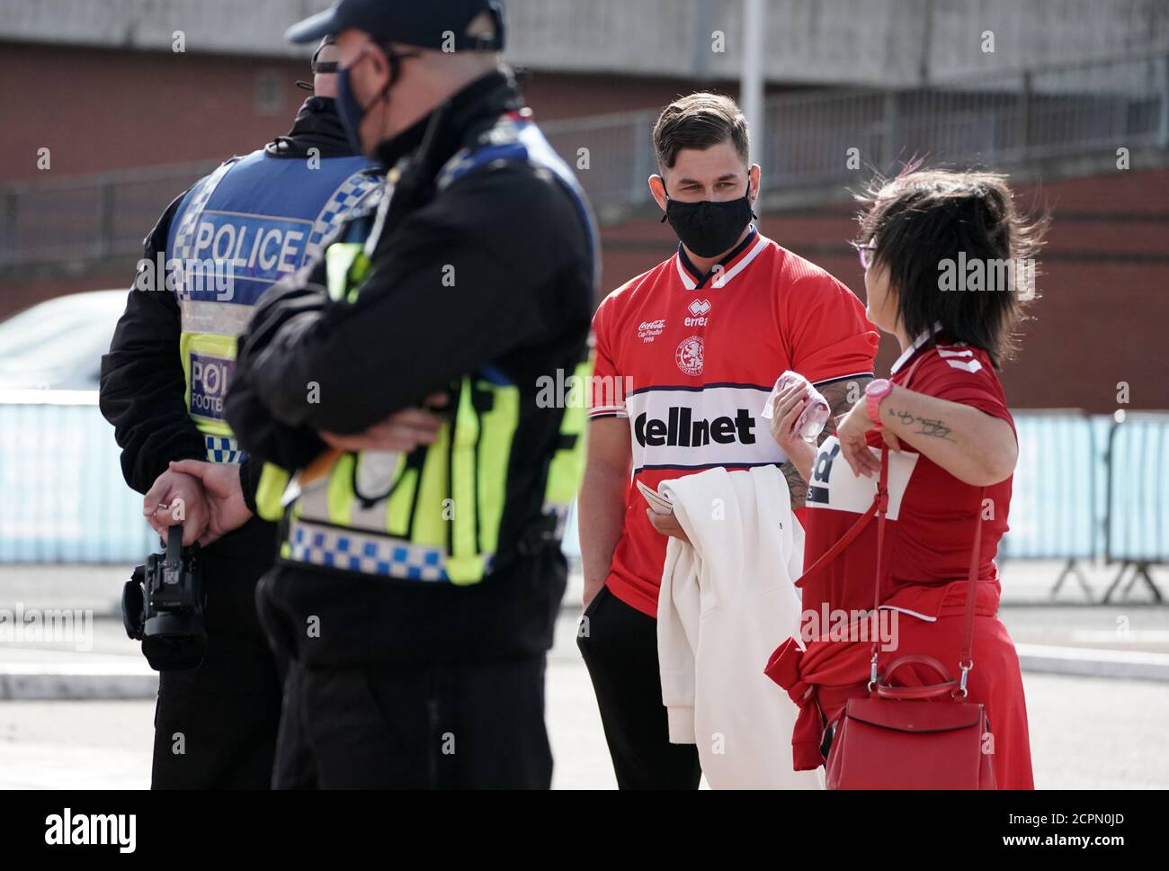 Middlesbrough fans arrive ground hi-res stock photography and images ...