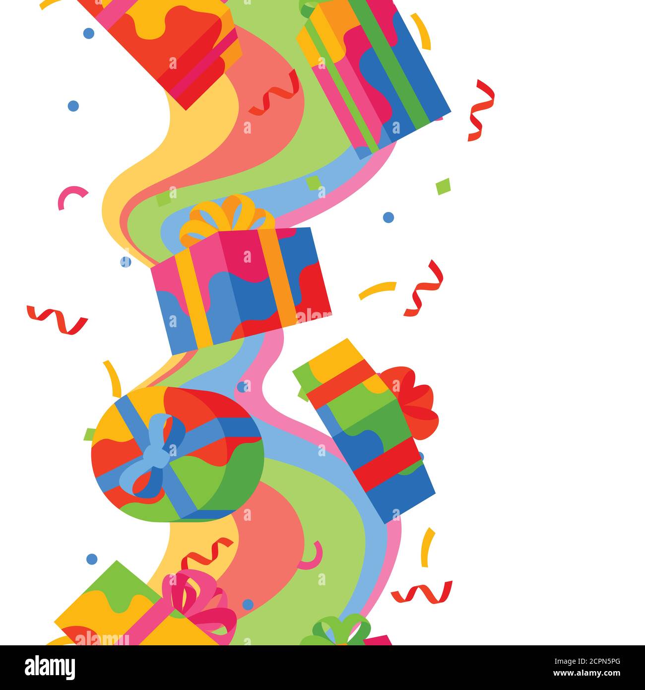 Bright confetti gift boxes Stock Vector Images - Alamy