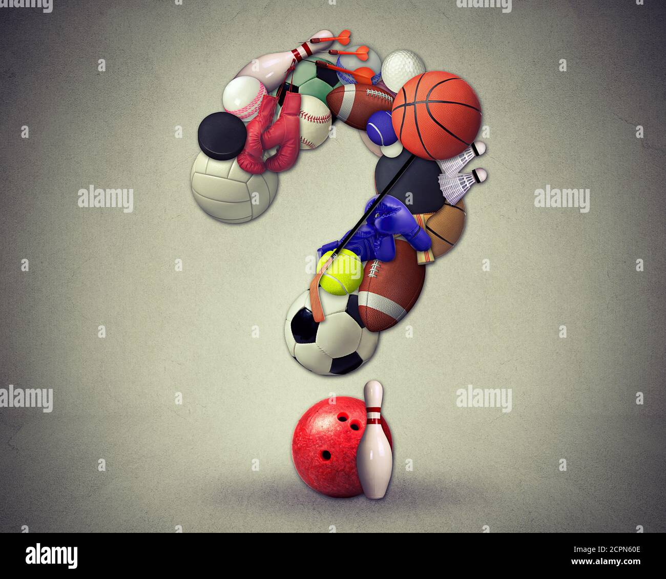 Sports questions symbol as equipment with a football basketball ...