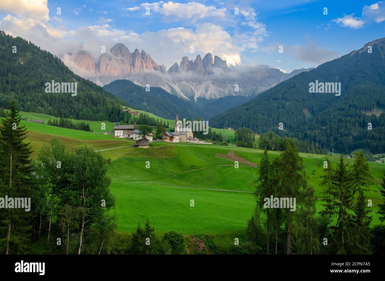Val di funes dolomite peaks hi-res stock photography and images - Alamy