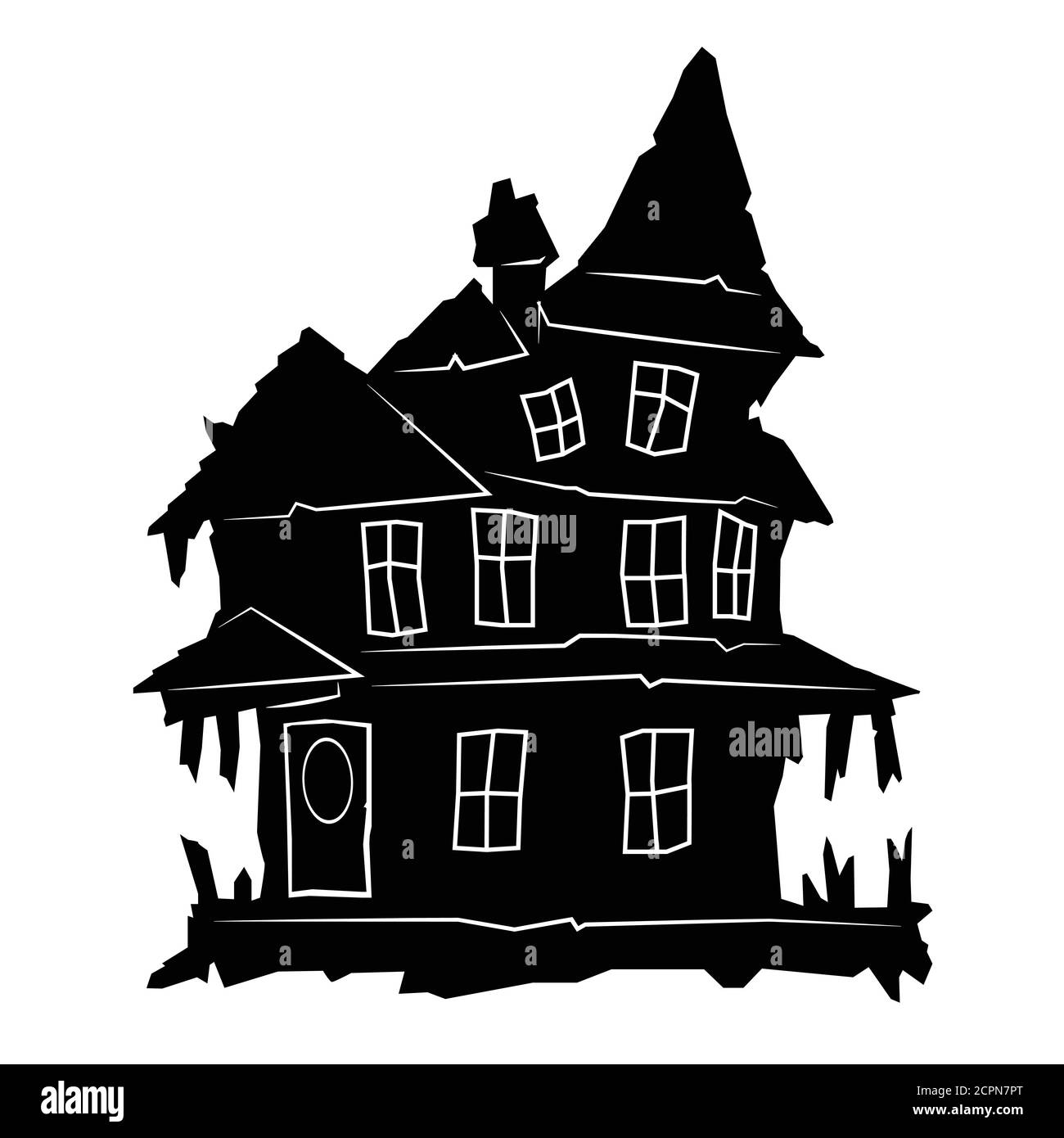 Haunted house clip art. Vector illustration. For web, Halloween or ...