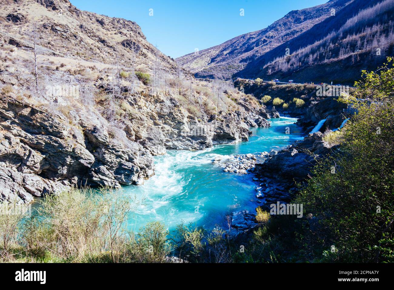 Roaring Meg Lookout New Zealand Stock Photo - Alamy
