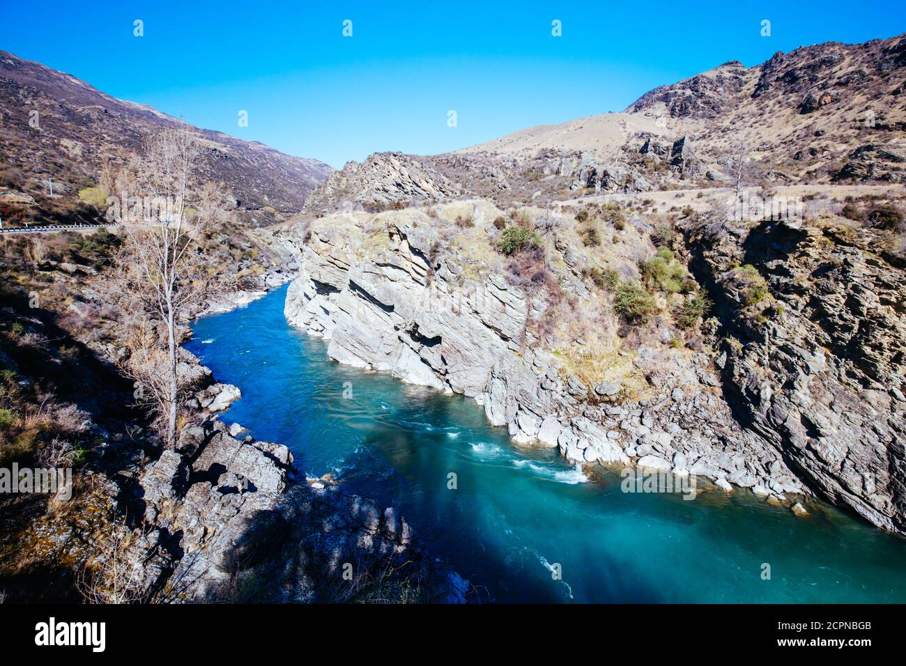 Roaring Meg Lookout New Zealand Stock Photo - Alamy