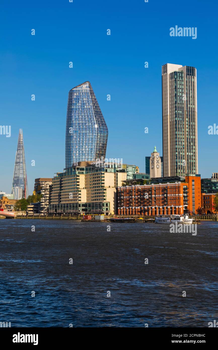 England, London, Southwark, Bankside Skyline and River Thames Stock ...