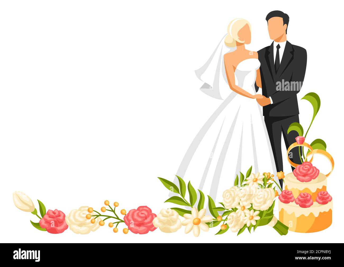 Illustration bride cake Stock Vector Images - Alamy