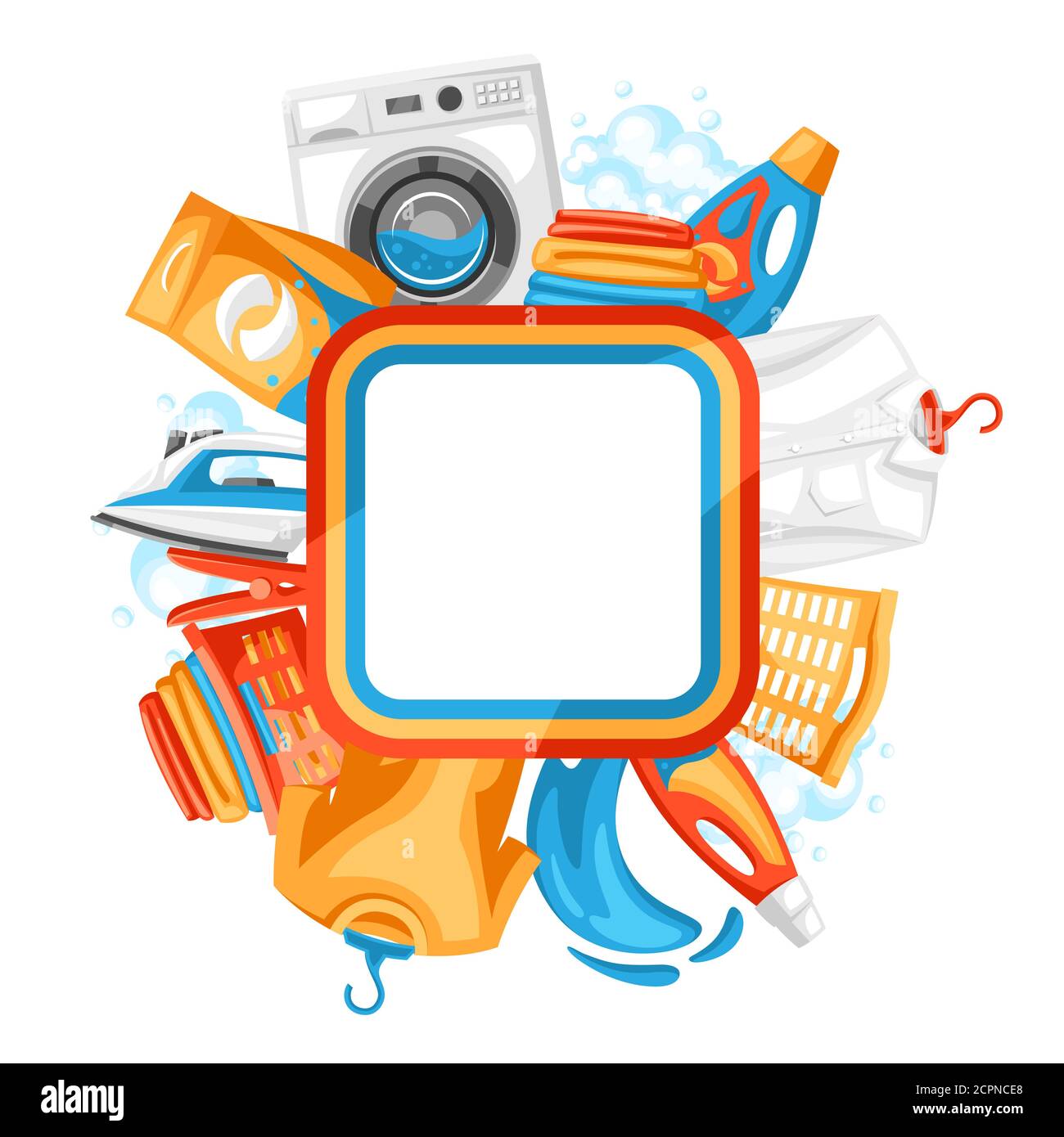 Laundry service background with professional items Stock Vector Image ...