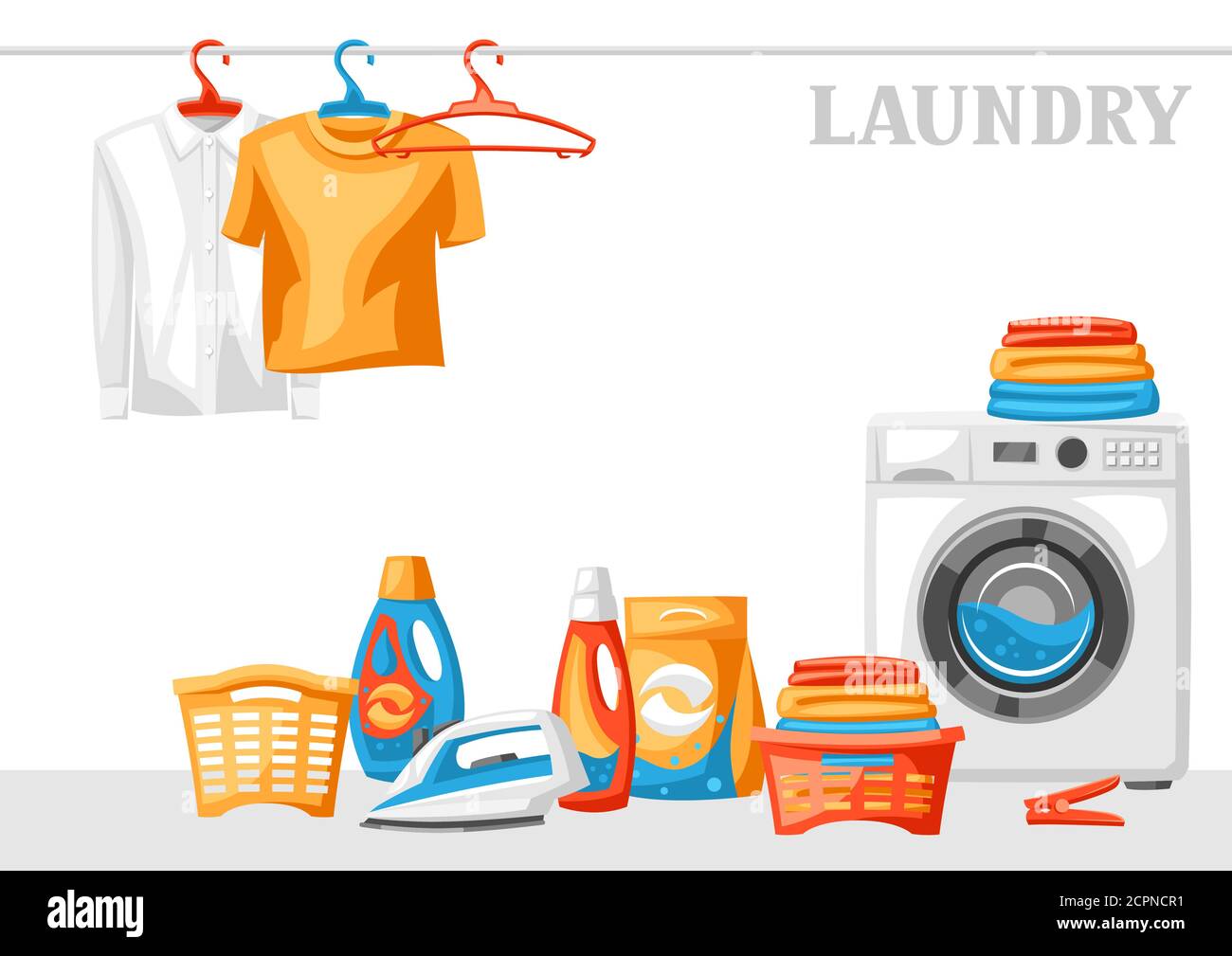 Laundry service background with professional items Stock Vector Image ...