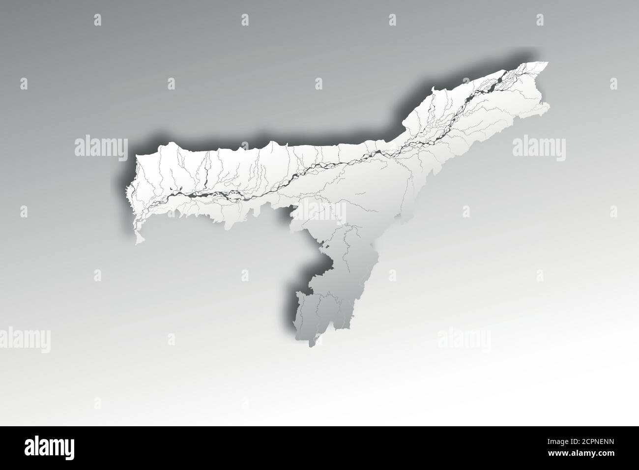 Map of assam hi-res stock photography and images - Alamy