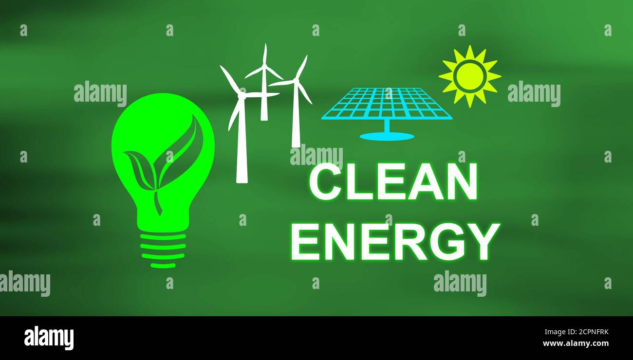 Illustration of a clean energy concept Stock Photo - Alamy