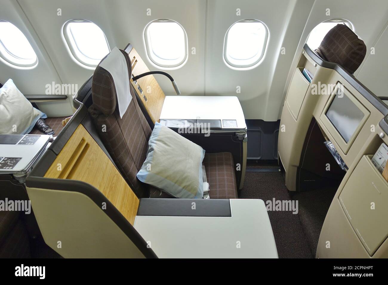 ZURICH, SWITZERLAND -6 SEP 2020- A luxury seat inside the Business ...