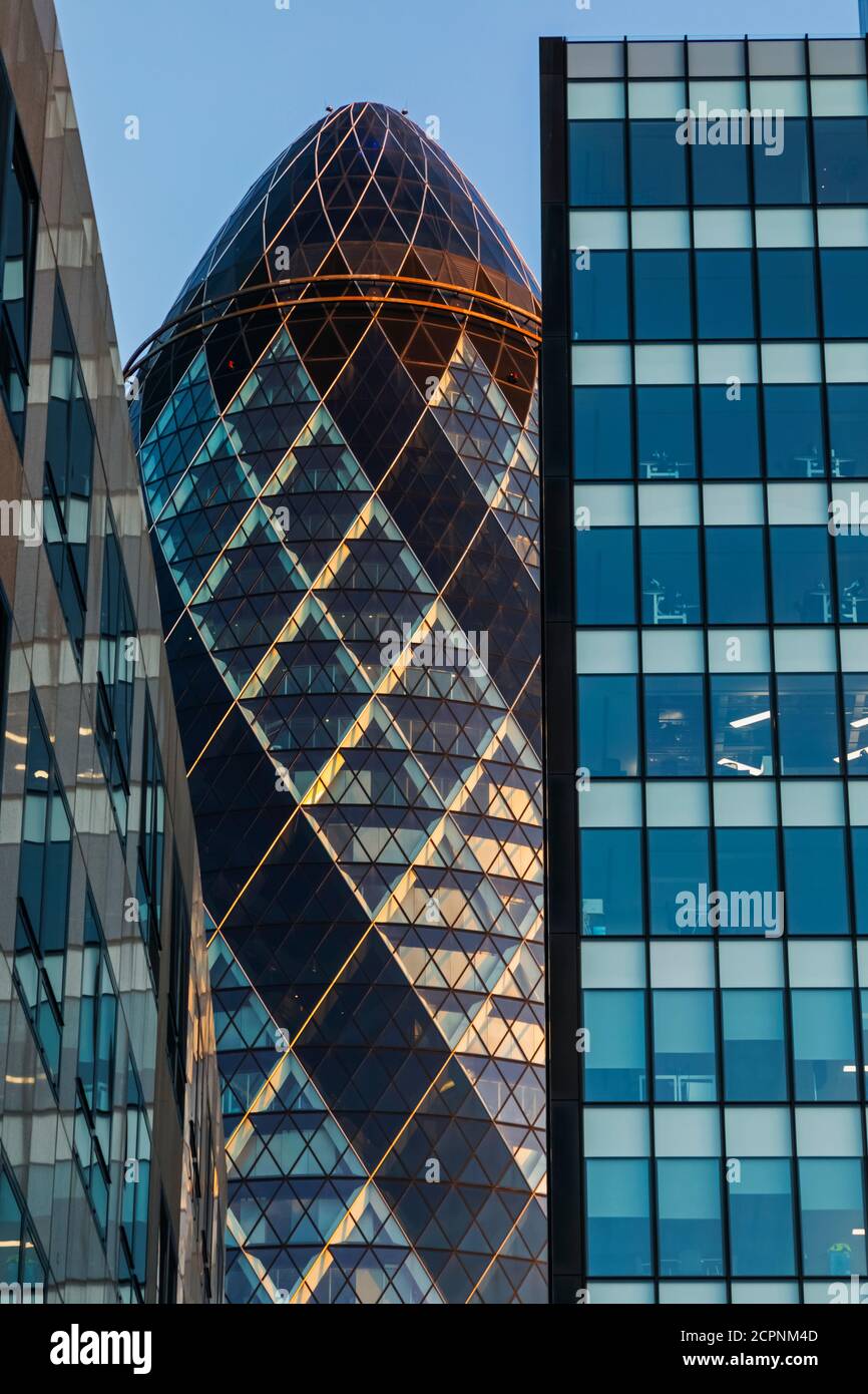 England, London, City of London, 30 St Mary Axe aka The Gherkin ...