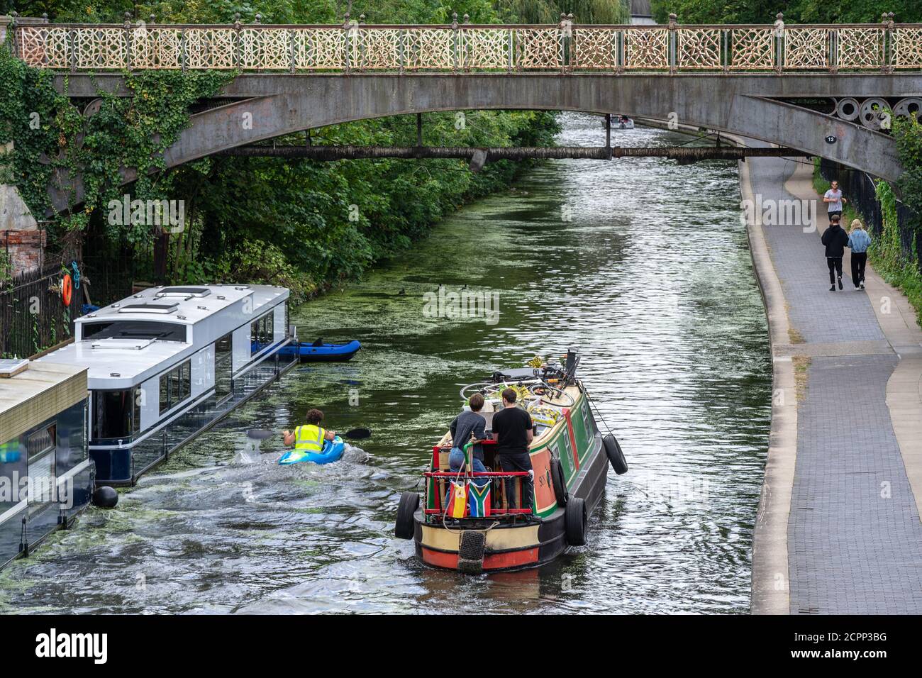 UK, London, Camden Town, 12 September 2020.The Regent's Canal waterbus ...
