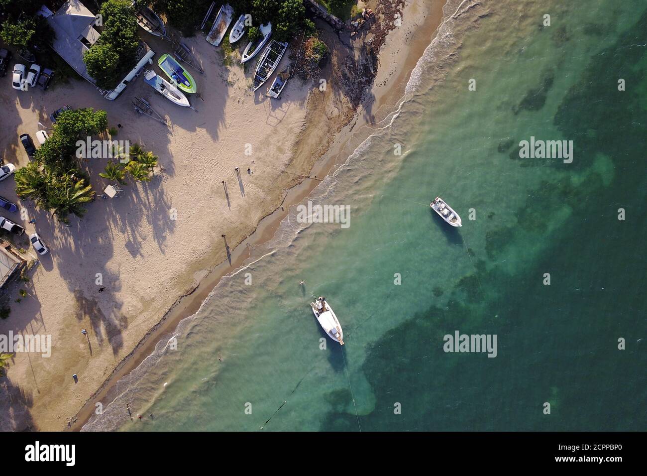 Aerial drone image of Salem Paradise Beach, a beautiful public beach in ...