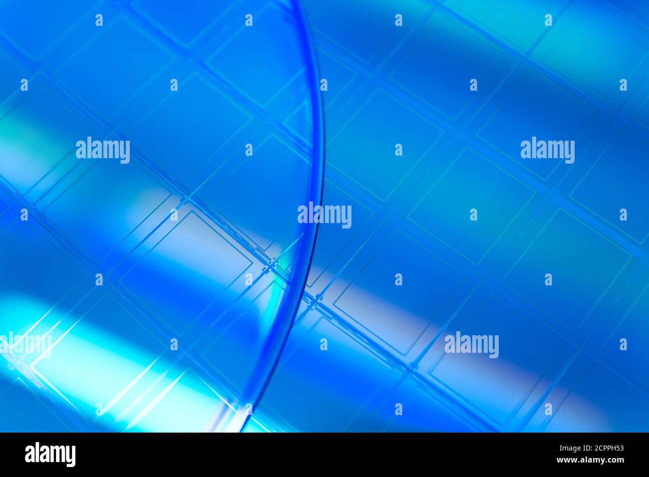 Macro of blue silicon wafer with microchips Stock Photo - Alamy