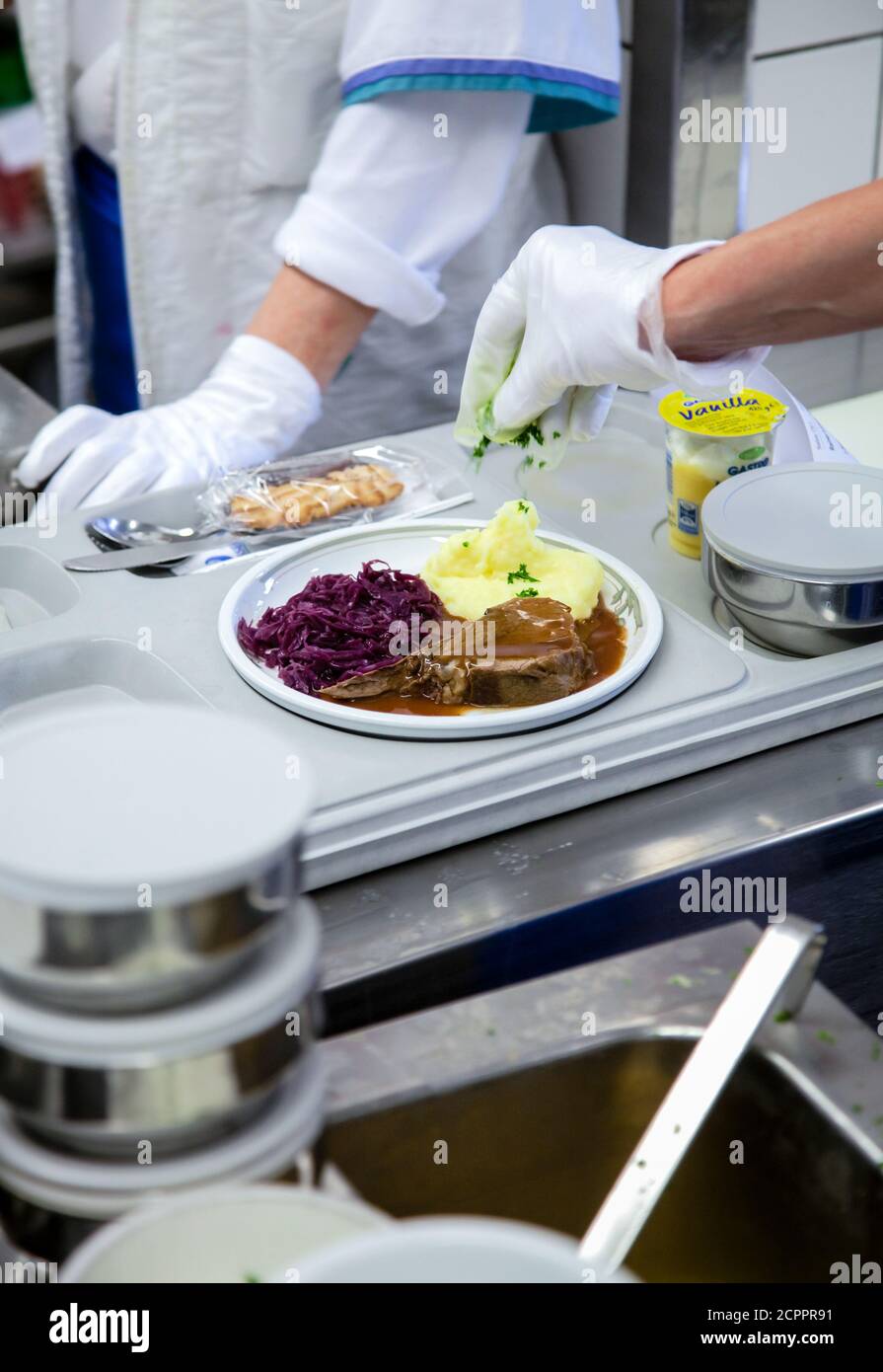 Essen, North Rhine-Westphalia, Germany - Large kitchen in the hospital ...