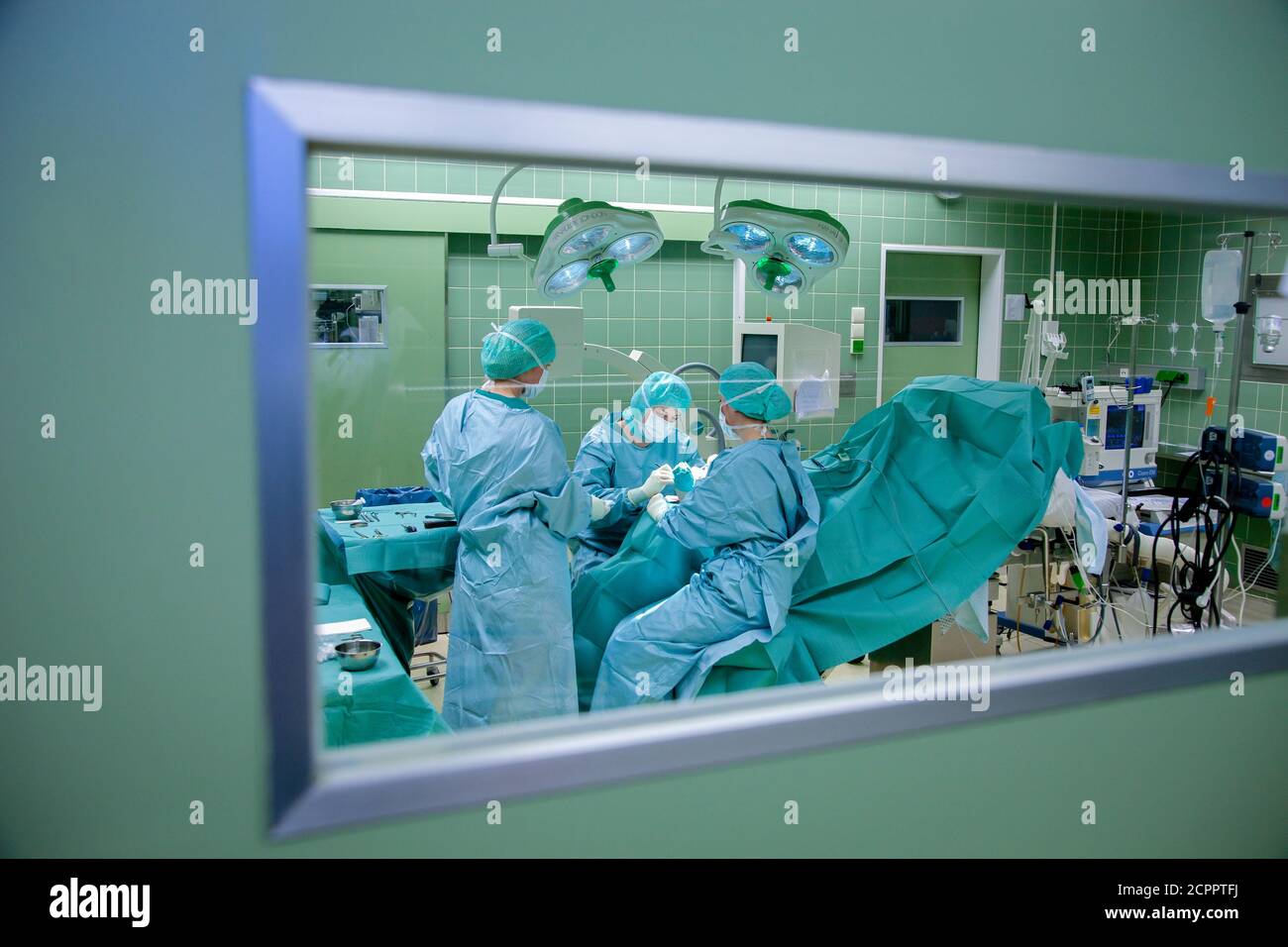 Essen, North Rhine-Westphalia, Germany - Hospital. Looking through a ...