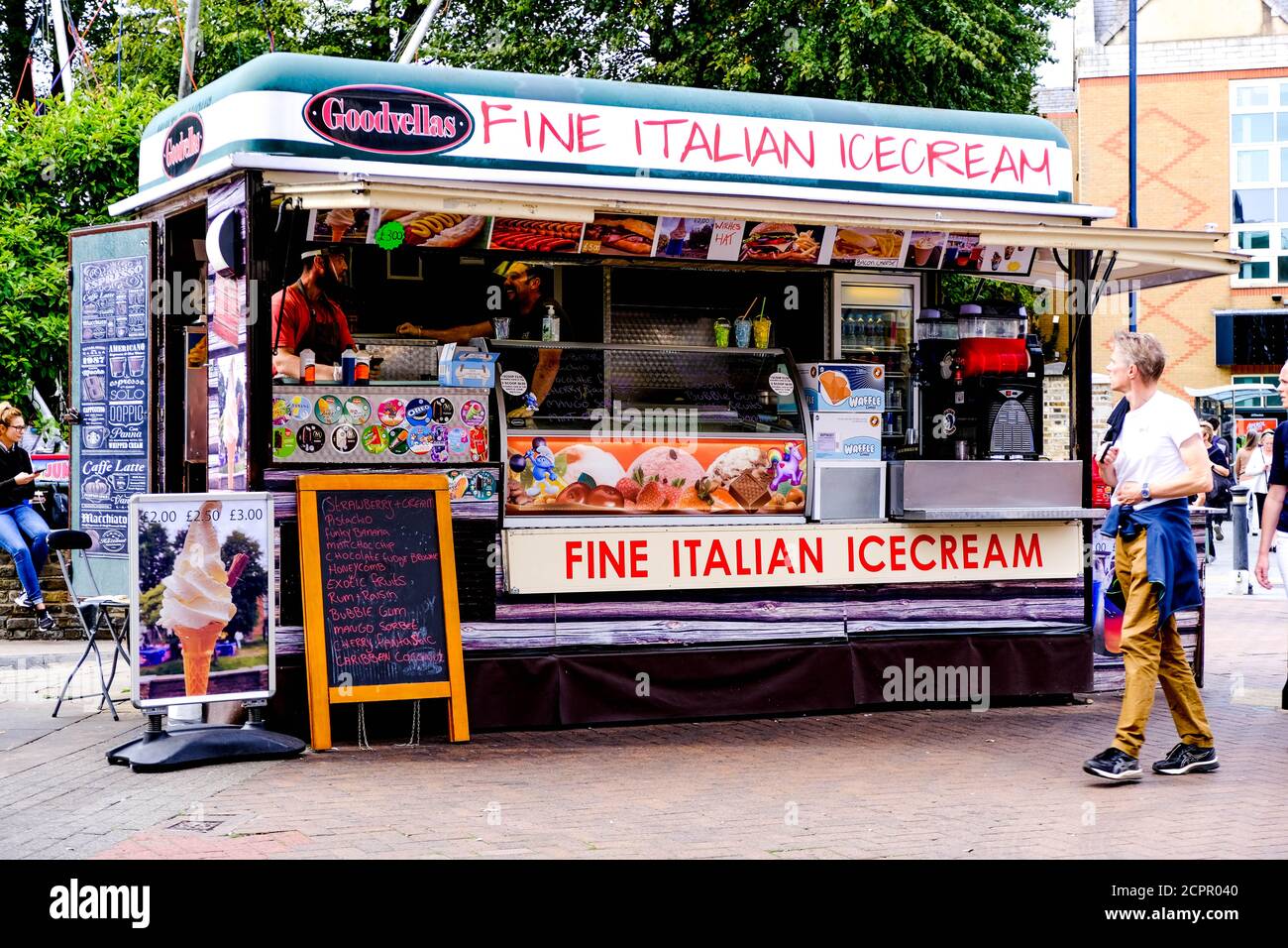 London, UK, September 19, 2020, Fine Pop-Up Italian Ice Cream Seller ...