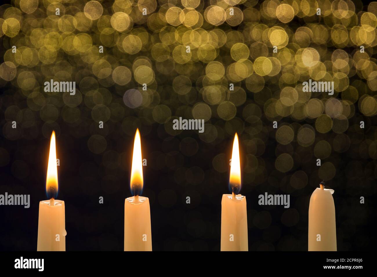 Three burning candles hi-res stock photography and images - Alamy