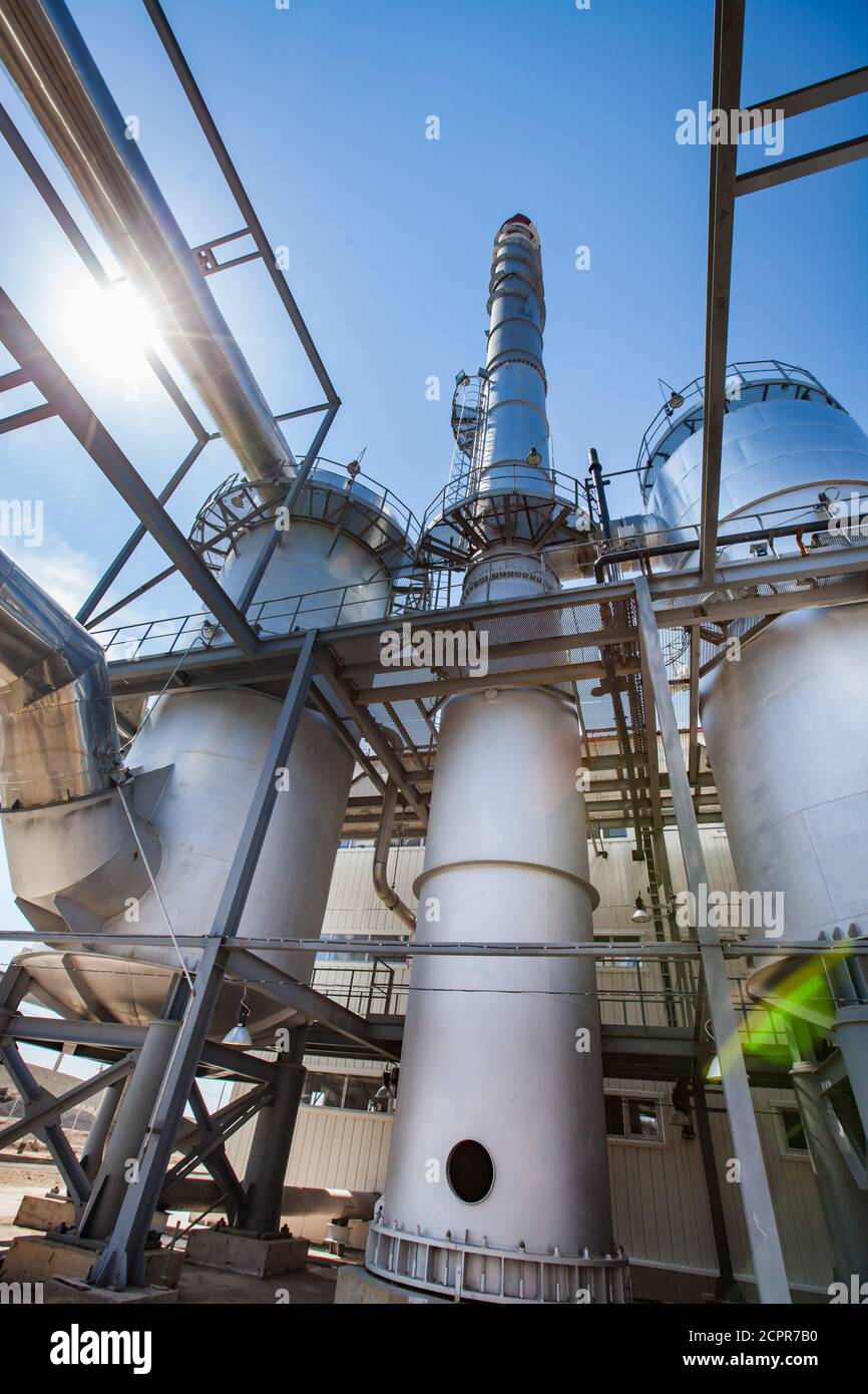 Kzylorda region/Kazakhstan - April 30 2012: Sulphuric acid plant ...