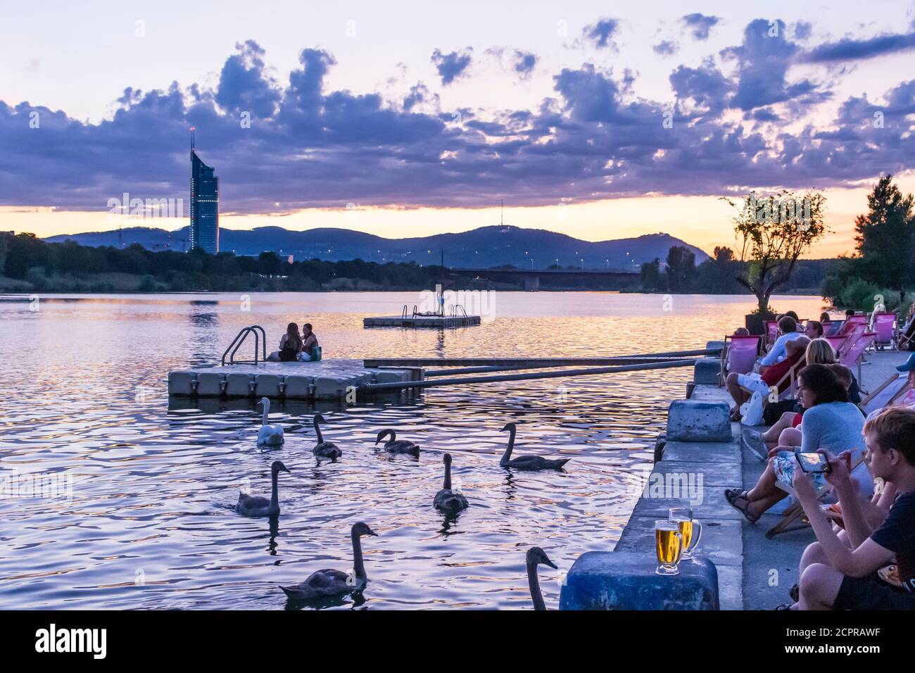 Wien / Vienna, river Neue Donau (New Danube), CopaBeach (Copa Beach ... Wien / Vienna, river Neue Donau (New Danube), CopaBeach (Copa Beach ...