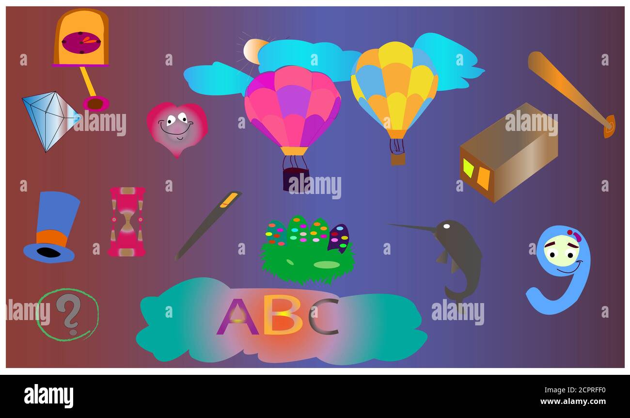 set of colorful vector icons Stock Photo - Alamy