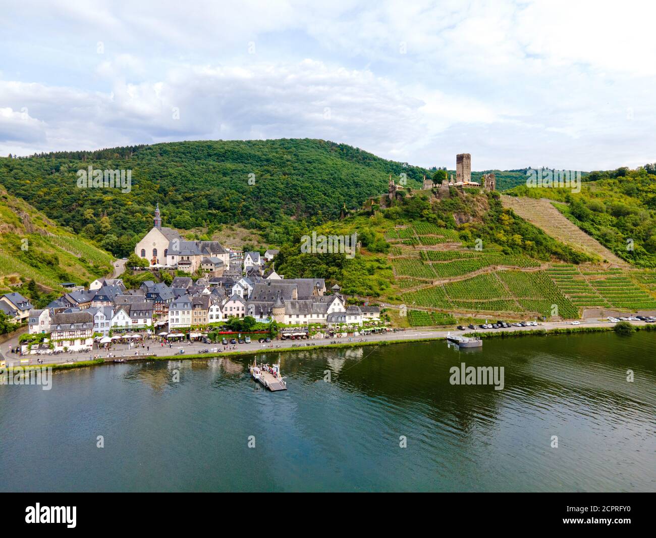 Burg Metternich in the town Beilstein on romantic Moselle, Mosel river ...