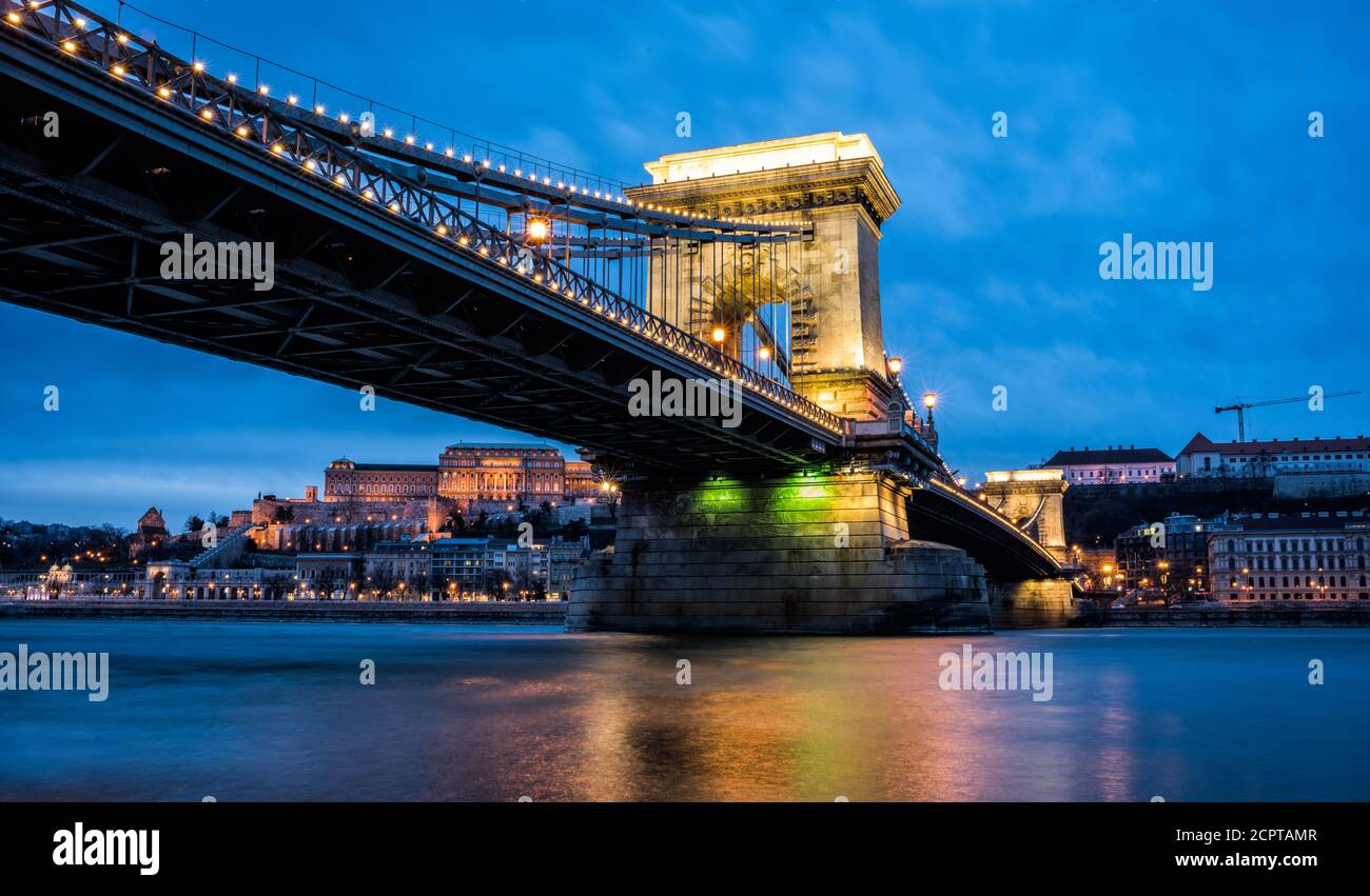 Hungary, Budapest, Chain Bridge Stock Photo - Alamy