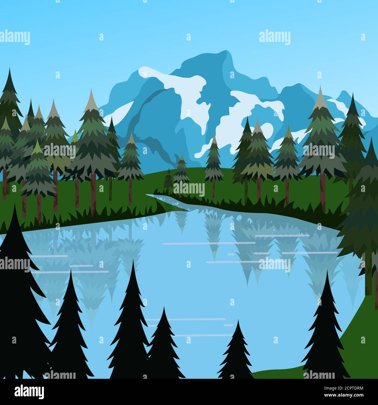 Green trees in park calm Stock Vector Images - Alamy