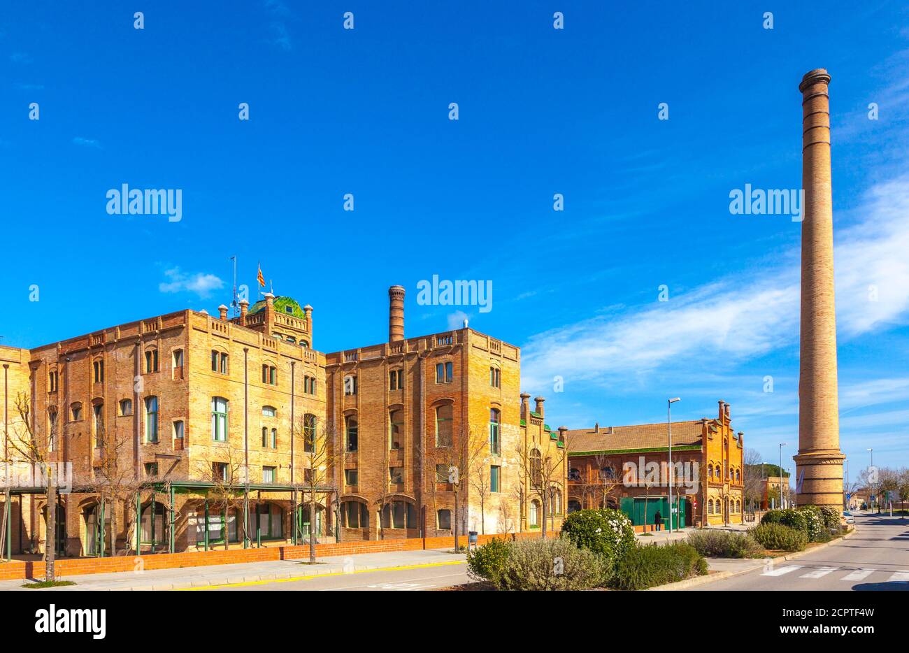 Old factory in the village of Celra, Catalonia Spain. The factory ...