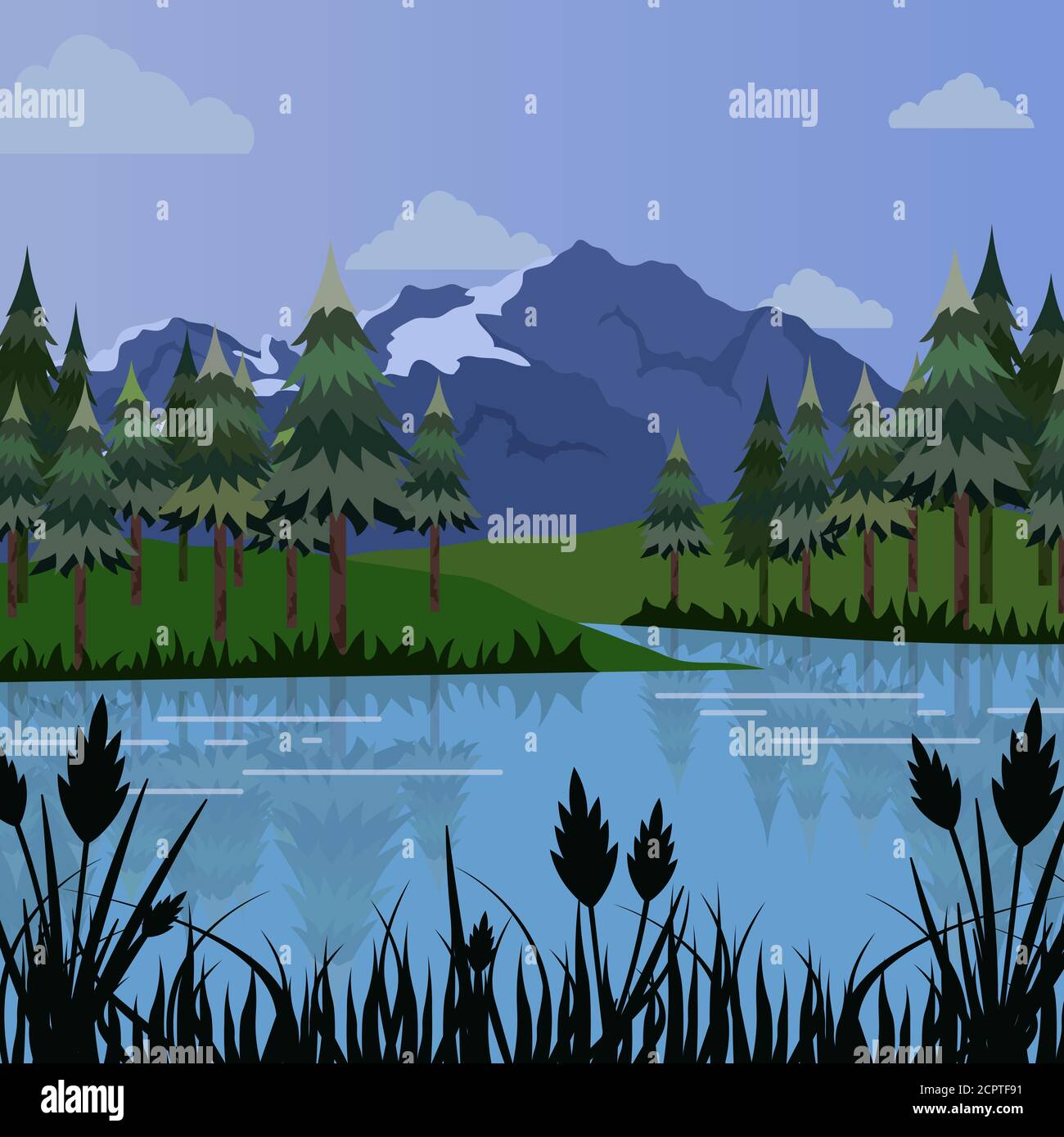 Reflection pine tree in Stock Vector Images - Alamy