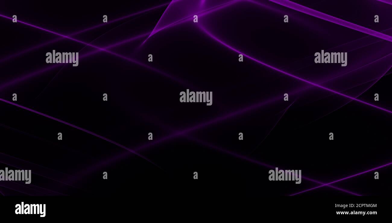 Abstract black technology background with purple lines - 2D ...