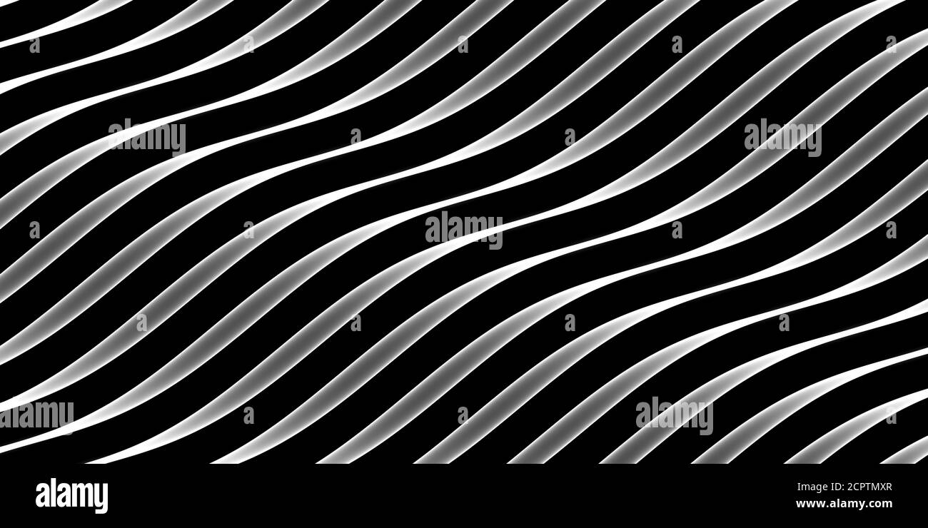 Abstract background - Black and white zebra stripes pattern - 2D ...