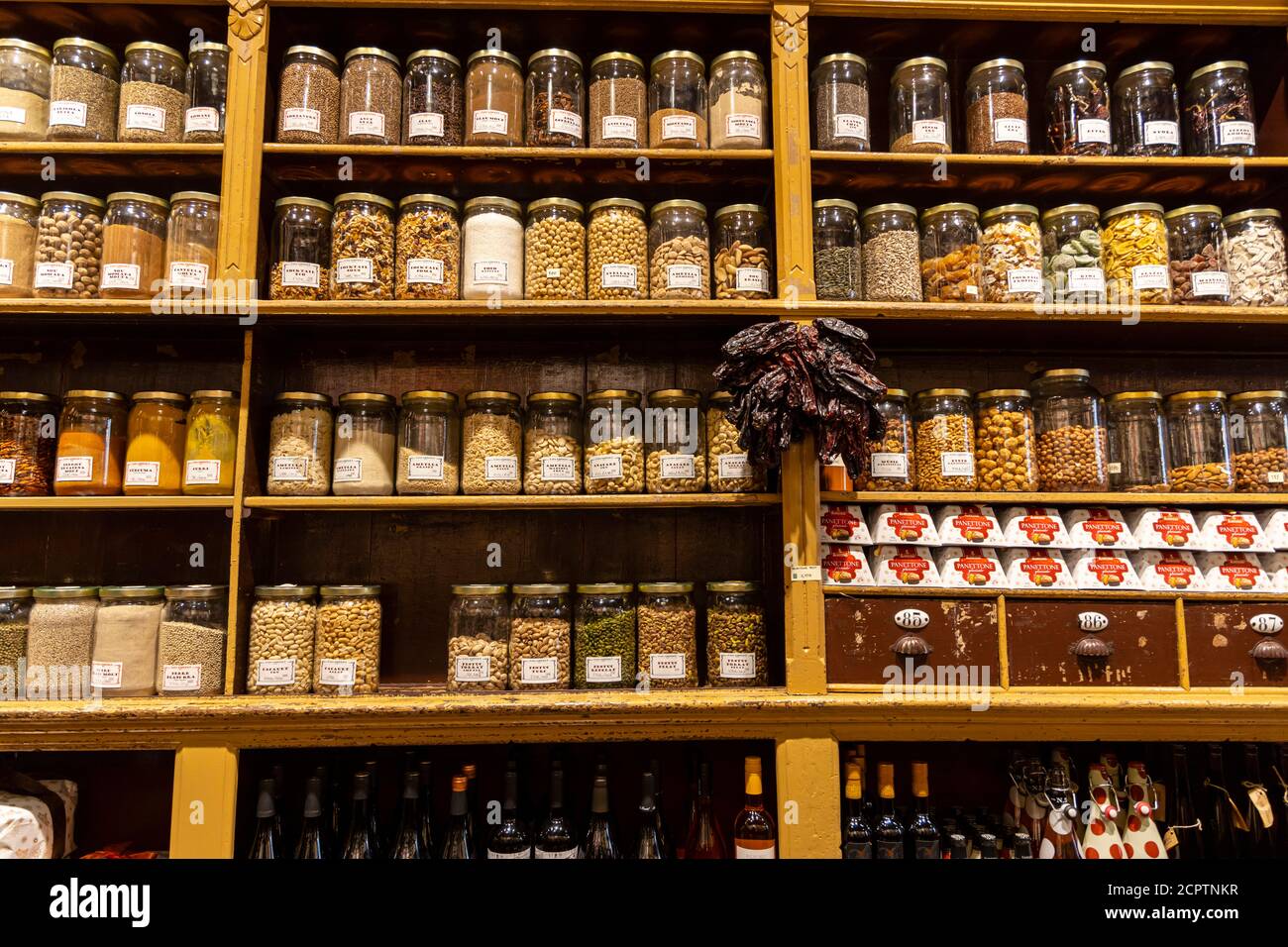 BARCELONA, SPAIN - NOVEMBER 23, 2019: The traditional shops of ...