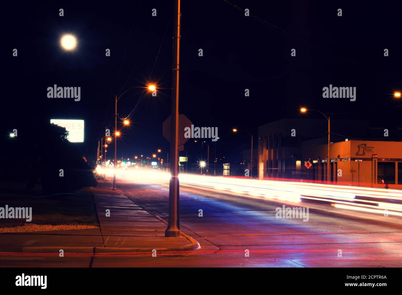 Moon and street lights hi-res stock photography and images - Alamy